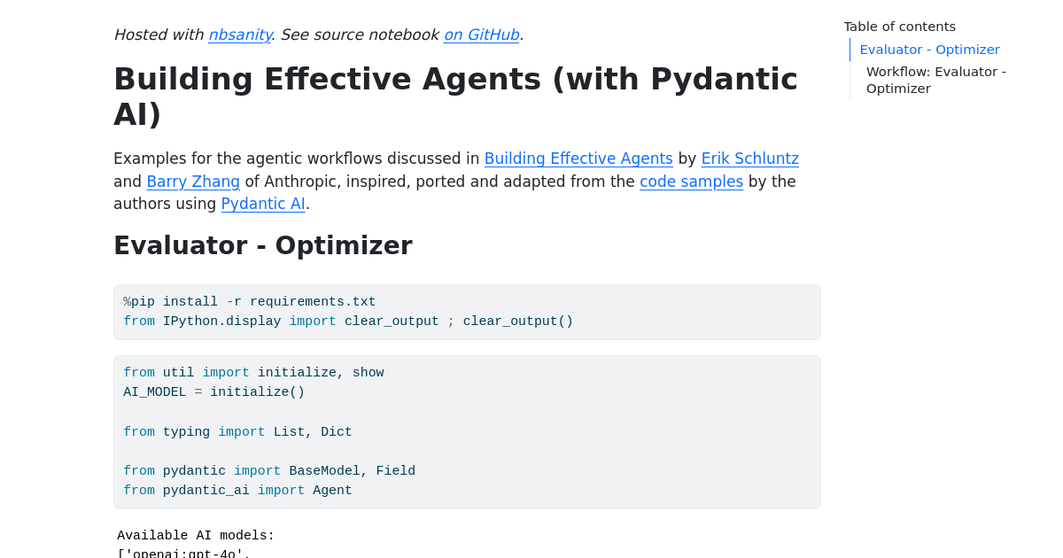 Building Effective Agents (with Pydantic AI)