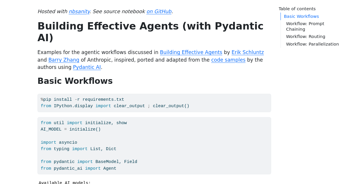 Building Effective Agents (with Pydantic AI)