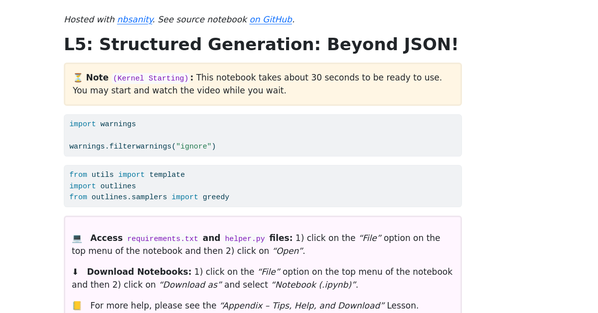 L5: Structured Generation: Beyond JSON!